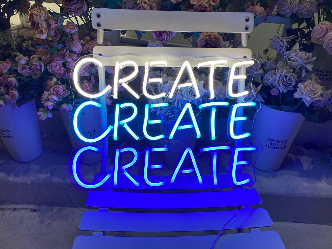 Create Neon Light Led Logo Sign Wall Art Sign Decor Create Multicolor ...