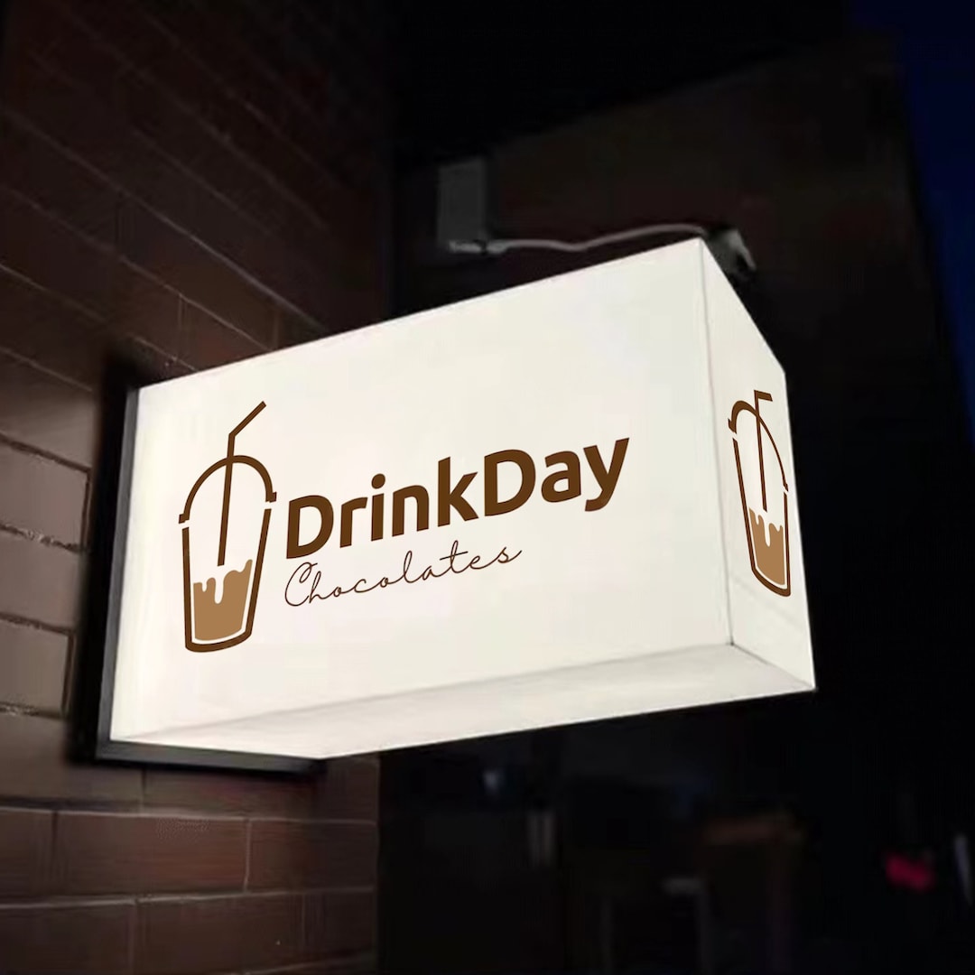 Led Light Double Sided Sign,company Logo Sign,indoor or Outdoor Hanging ...