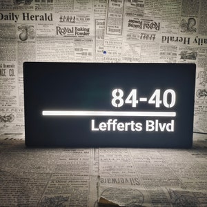 Custom House Number Light Box,wall Mounted Illuminated House Number ...