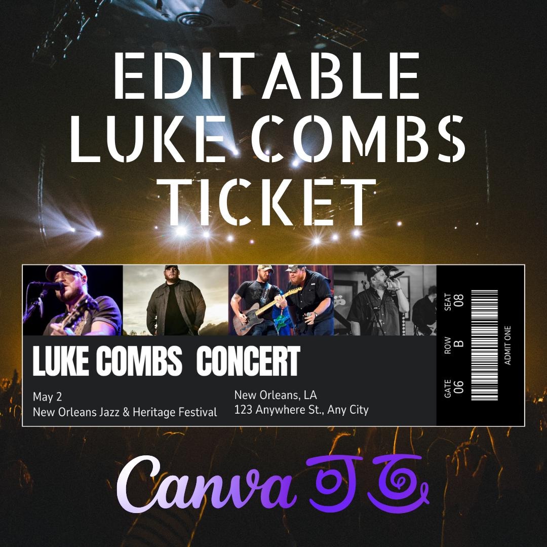 Luke Combs Concert Ticket, Country Musical Tickets , Luke Combs Tour ...