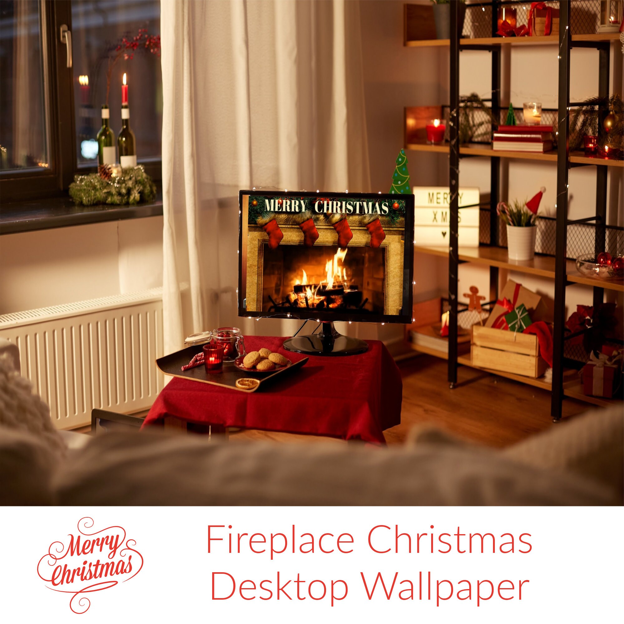 Christmas Fireplace Desktop Wallpaper Live Christmas Wallpaper ...