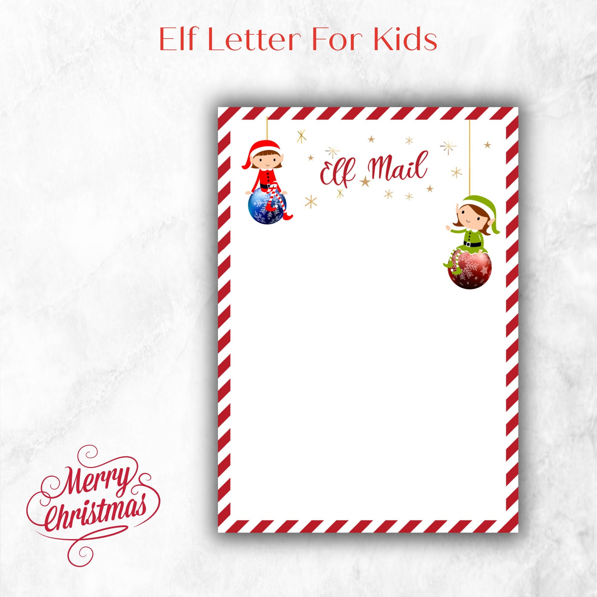Elf Letter for Kids INSTANT DOWNLOAD Beautiful Designs - Etsy