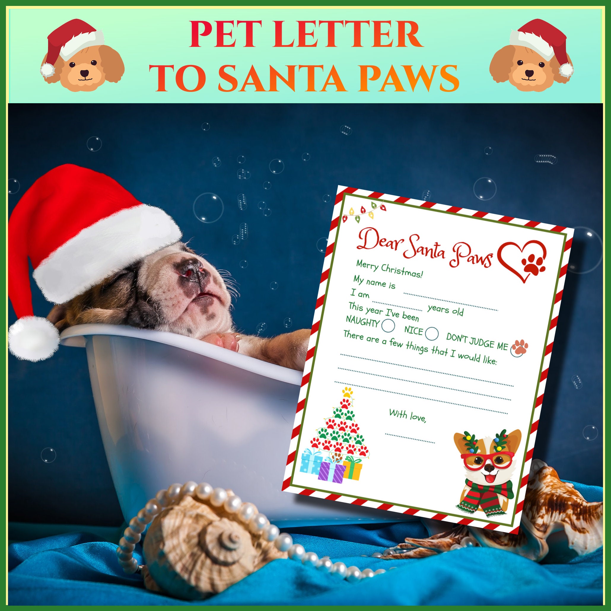 Pet Dogs, Letter to Santa | Extremely Beautiful Designs | Ready to Use ...