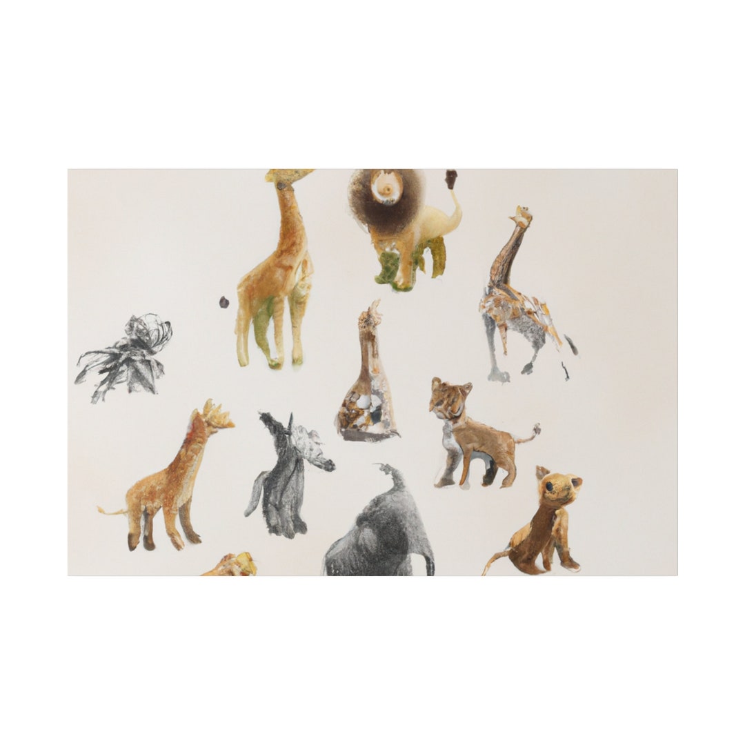 Gleeko the Giraffish Canvas - Etsy