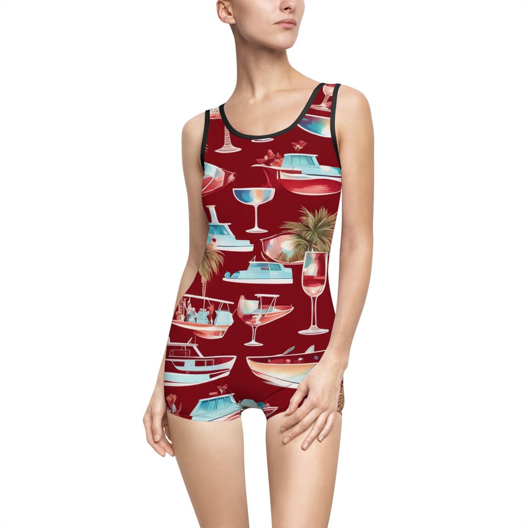Vintage Nautical Swimsuit, Retro Swimwear, Beach Day Outfit, Summer ...