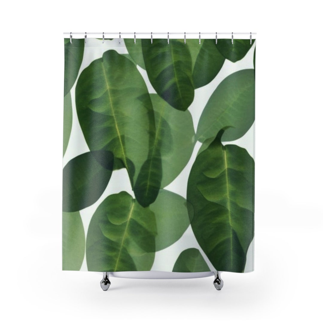 Leaf Pattern Shower Curtains - Etsy