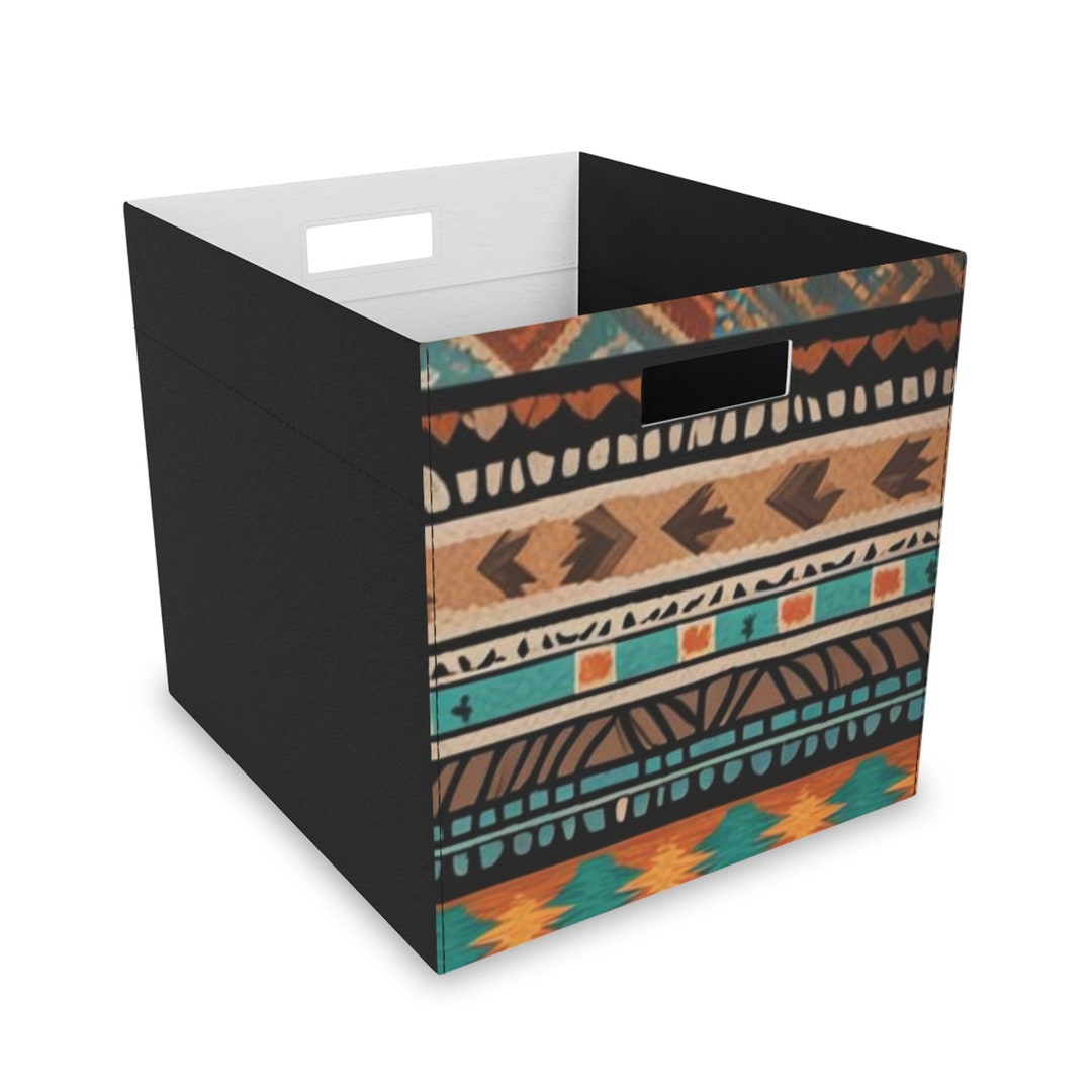Western Aztec Boho Felt Storage Box Bin 14.5 - Etsy
