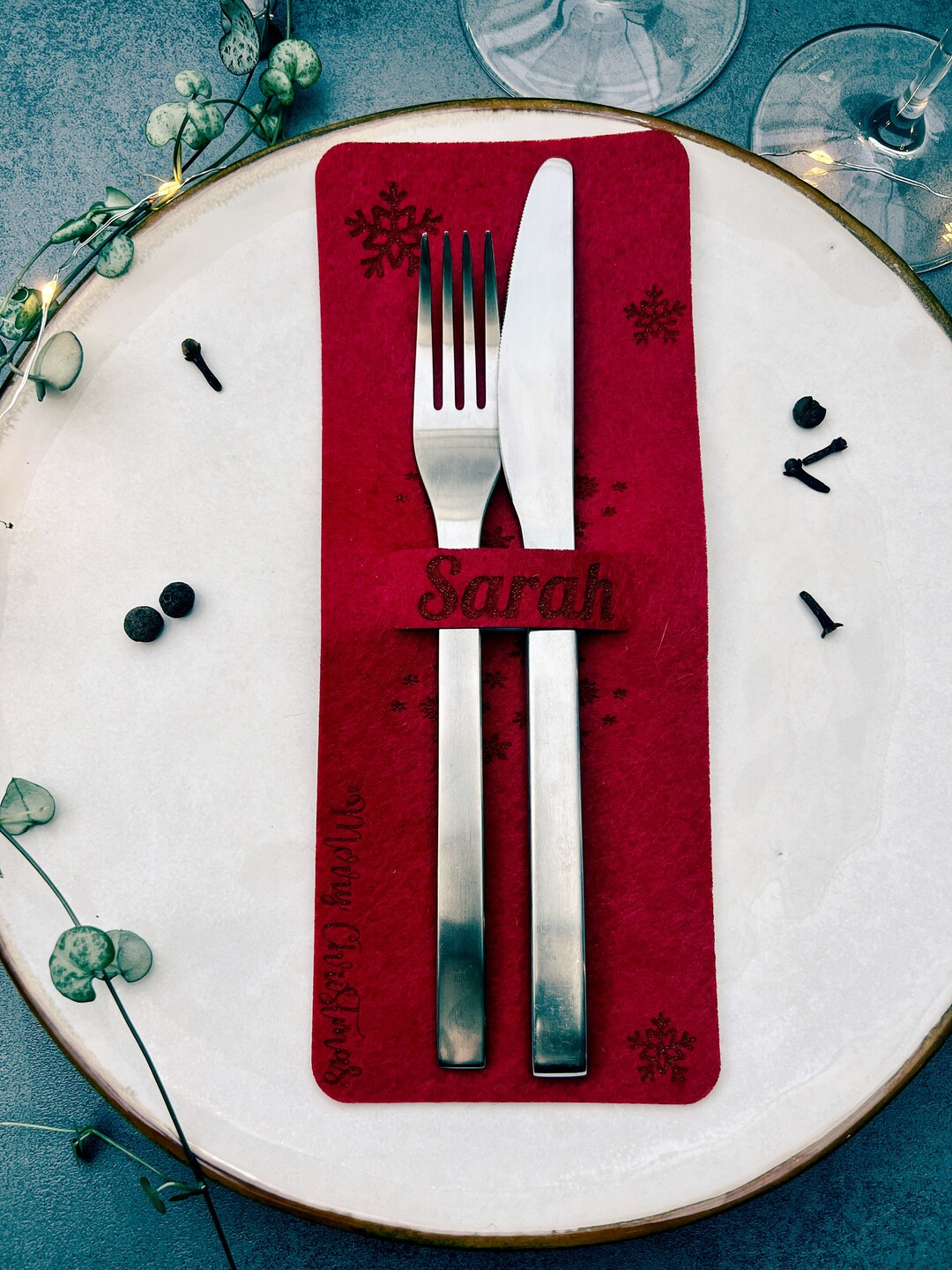 Cutlery Holder Made of Felt With Customizable Laser Engraving - Etsy