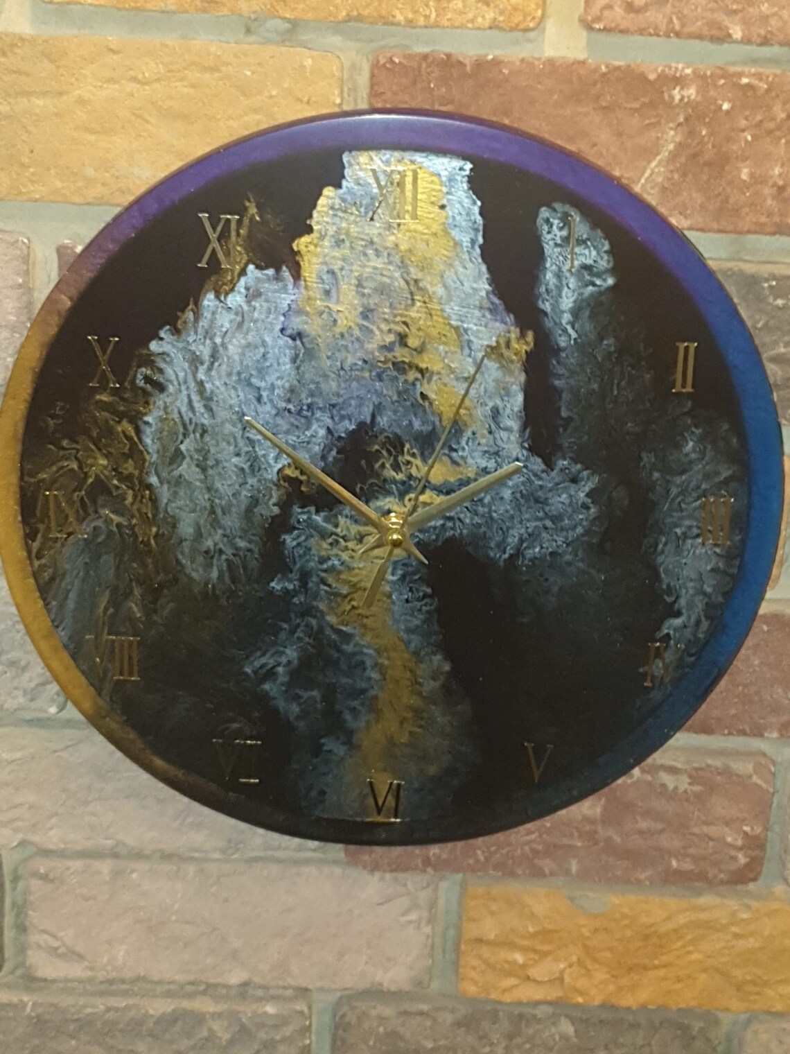 Epoxy Resin Wood Wall Clock, Wall Clock, Epoxy Clock, Epoxy Wallclock ...