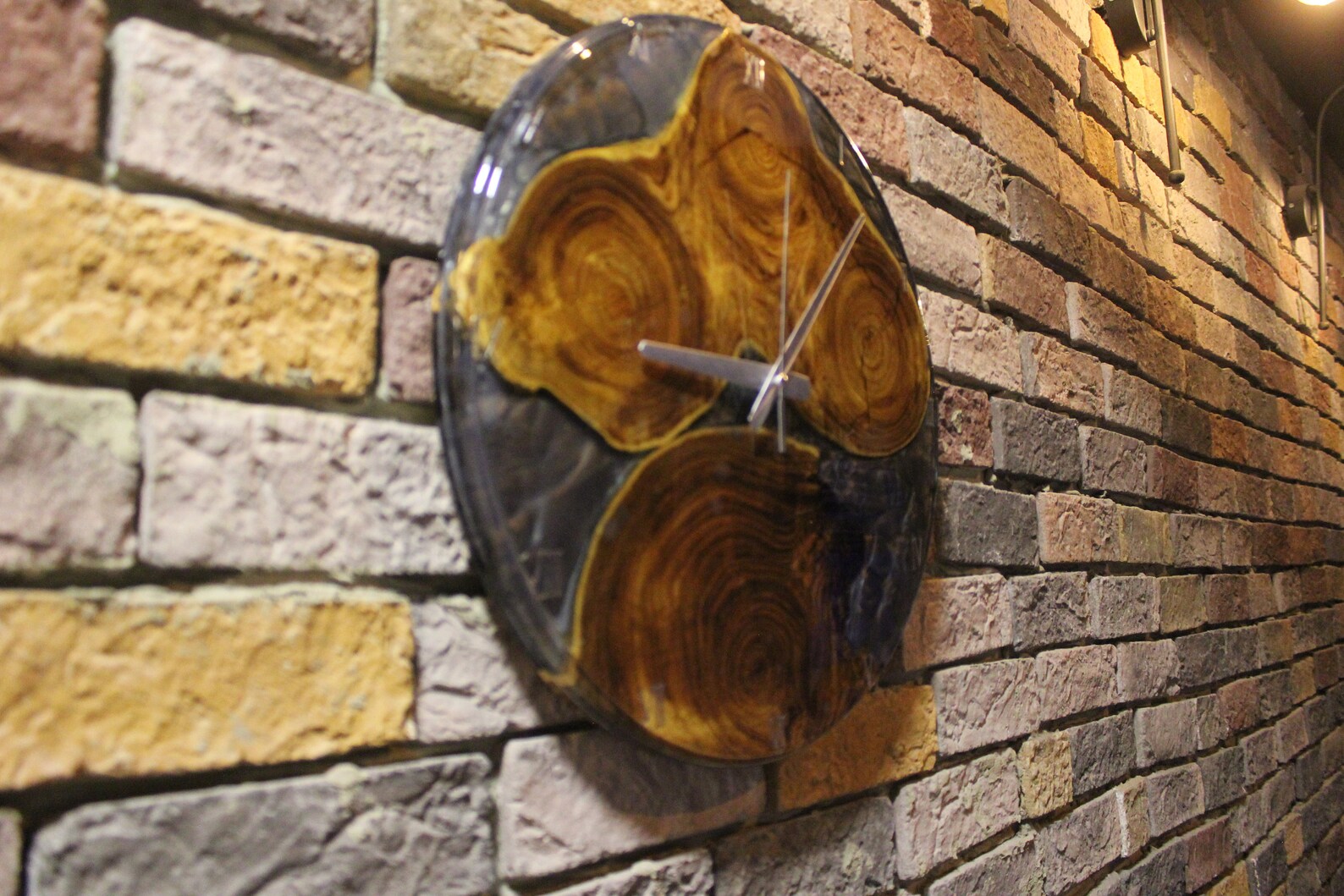Epoxy Clock Epoxy Wood Clock Epoxy Wall Clockwood Wall - Etsy