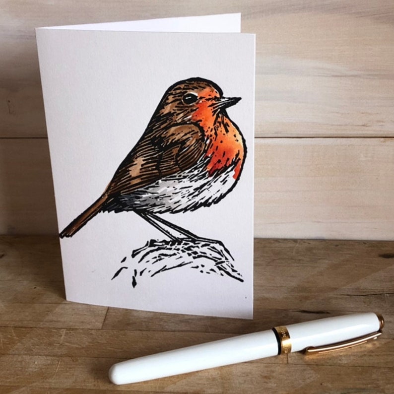 Robin Cards Pack of Five - Etsy