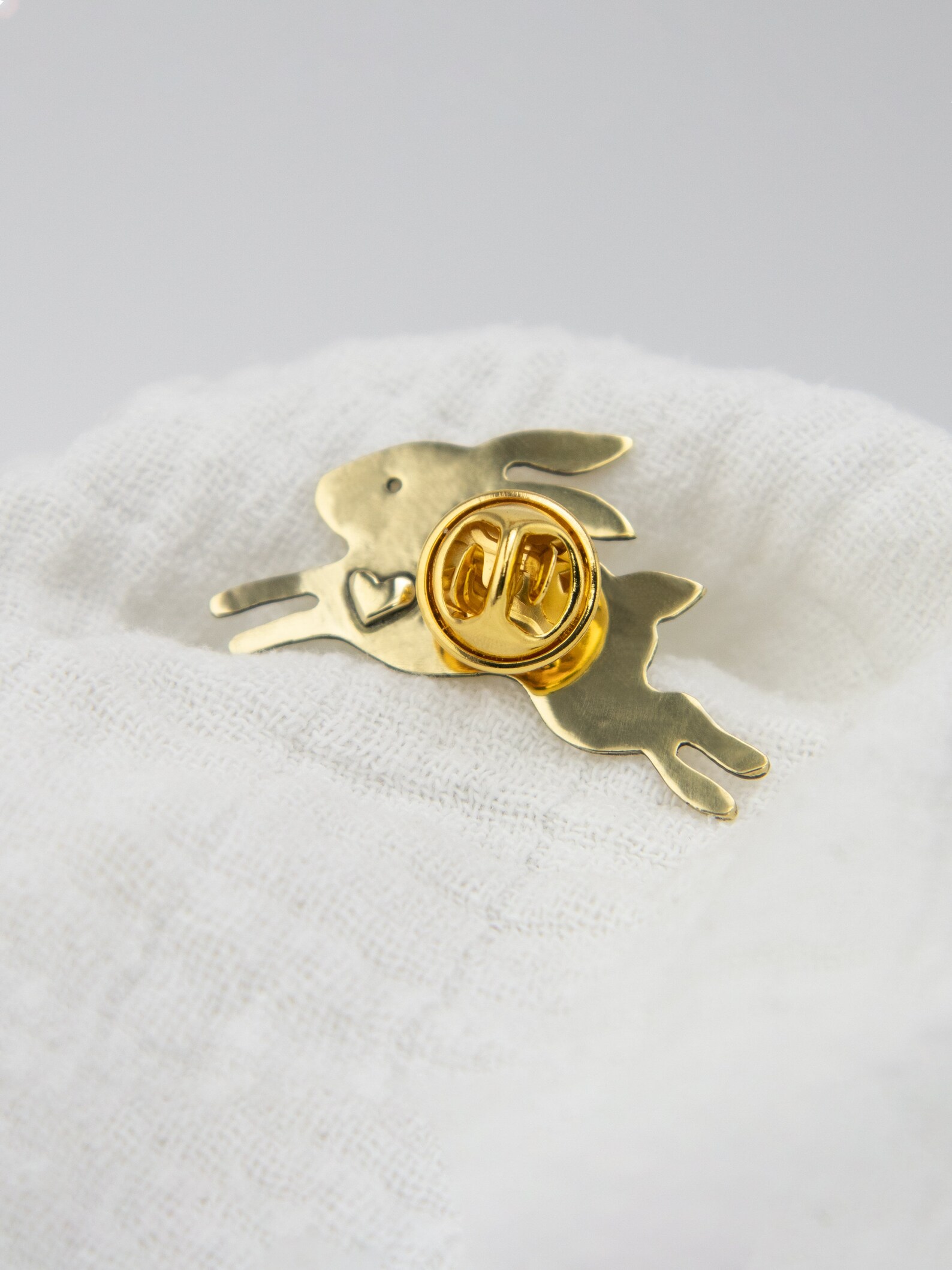 Handmade Bunny Pin, Gold Rabbit Pin, Bunny Brooch, Rabbit Brooch - Etsy