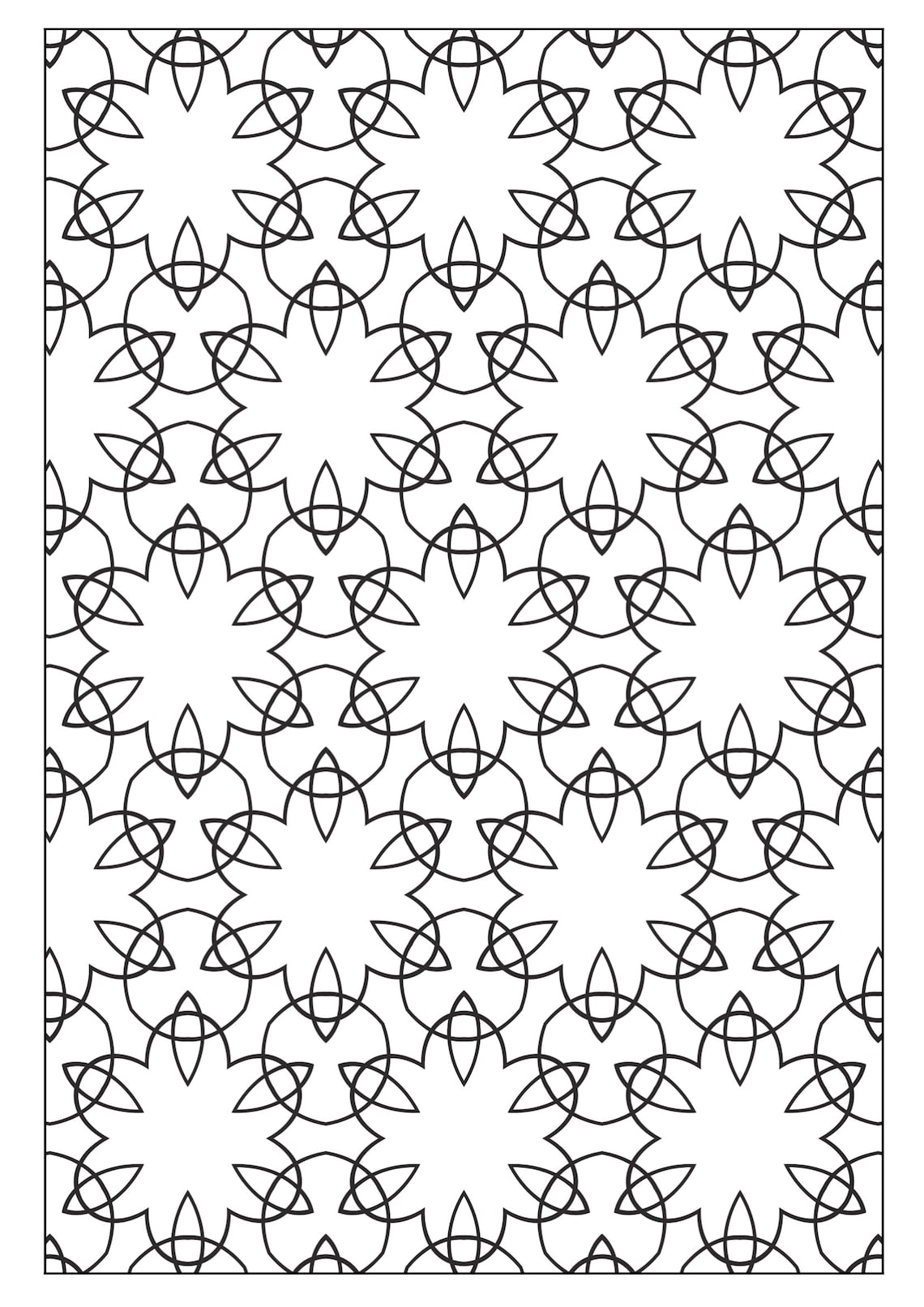 Set of 33 Printable Coloring Pages With Geometric Designs, Kids and ...