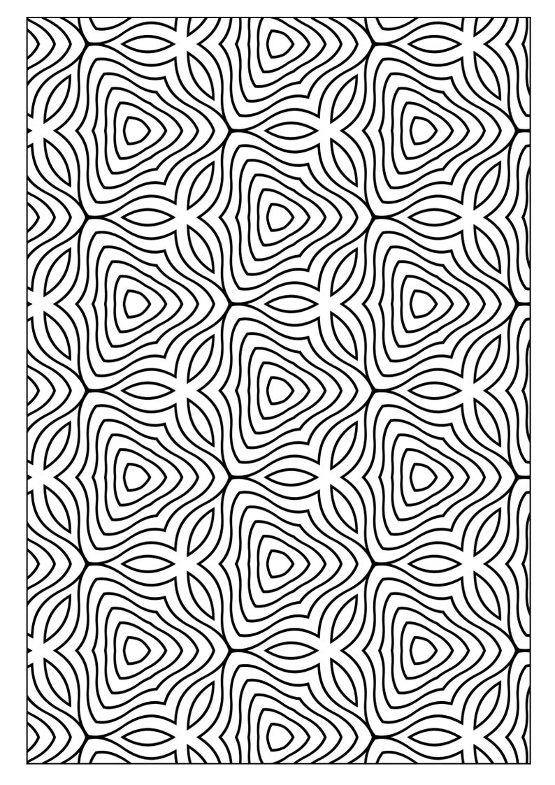 Set of 33 Printable Coloring Pages With Geometric Designs, Kids and ...
