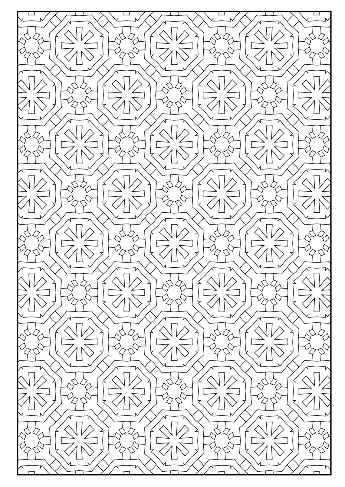 Set of 33 Printable Coloring Pages With Geometric Designs, Kids and ...