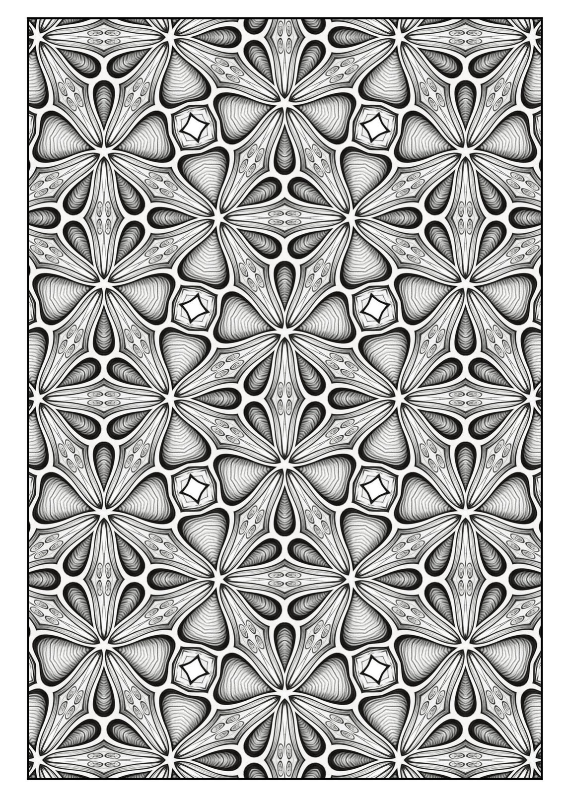 33 Grayscale Coloring Pages With Geometric Patterns Kids and - Etsy