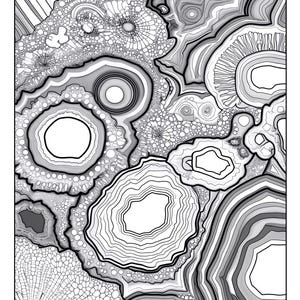 Set of 32 Printable Coloring Pages With Small Agate Stones in Section ...