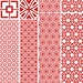 16 Digital Tiles and 16 Digital Papers With Geometric Patterns in Red ...