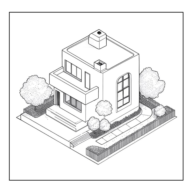 Modern Houses Coloring Pages – Color Your Future Dream Home! Coloring ...