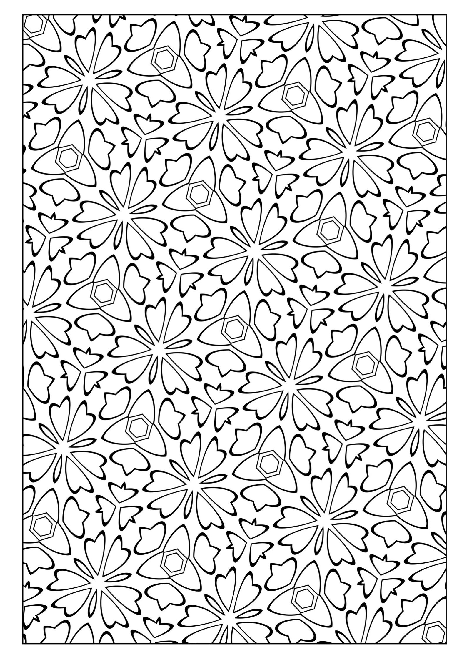 Set of 33 Printable Coloring Pages With Geometric Designs, Kids and ...