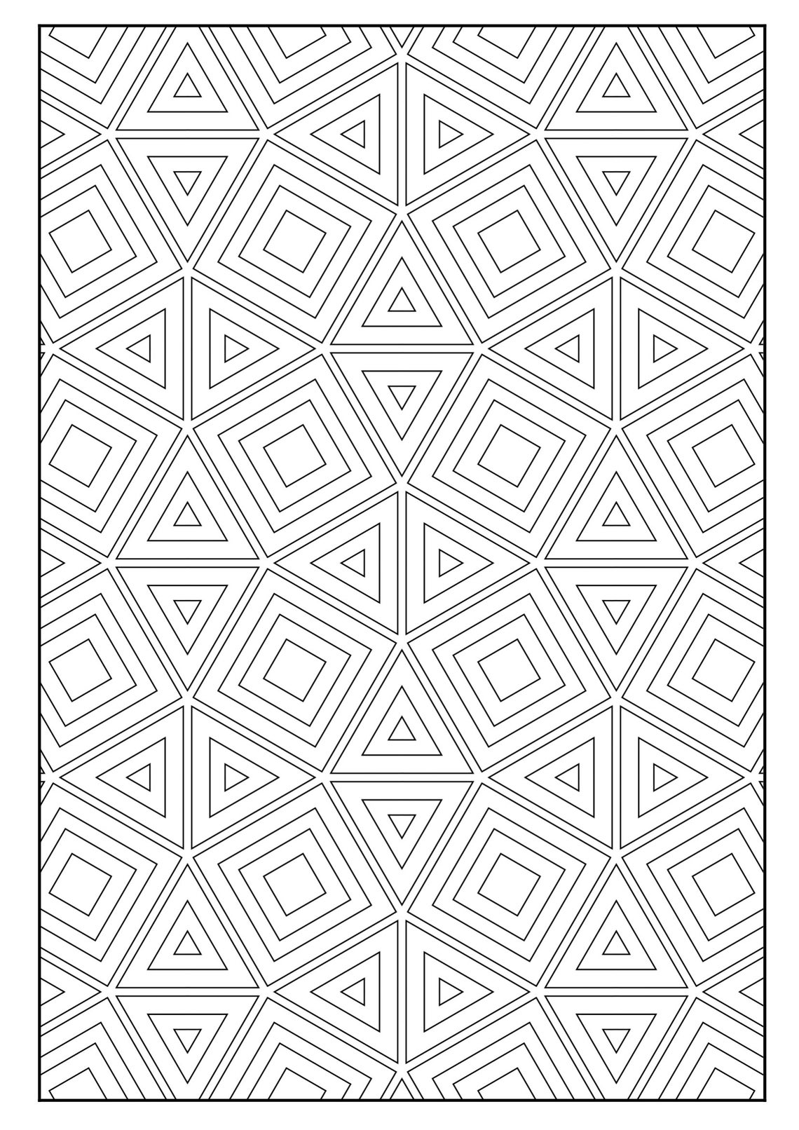 Set of 37 Printable Coloring Pages With Geometric Designs, Kids and ...