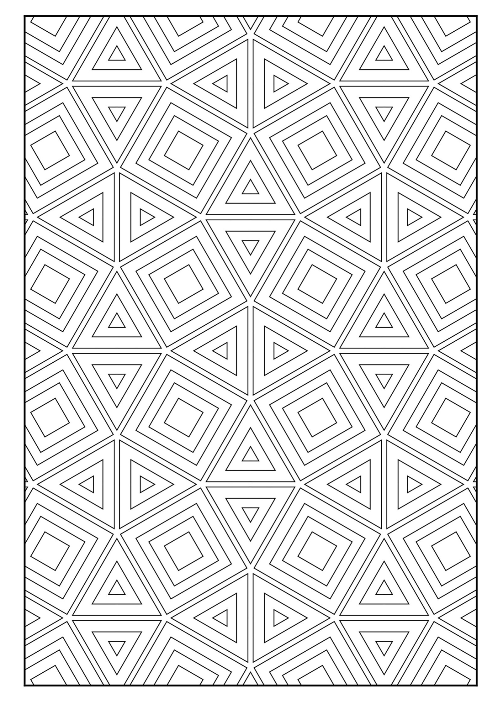 Set of 37 Printable Coloring Pages With Geometric Designs, Kids and ...