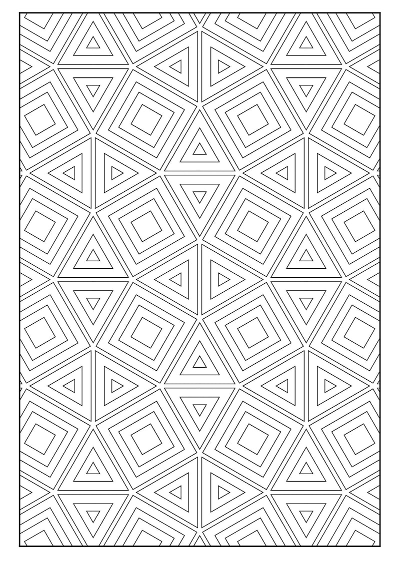 Set of 37 Printable Coloring Pages With Geometric Designs, Kids and ...
