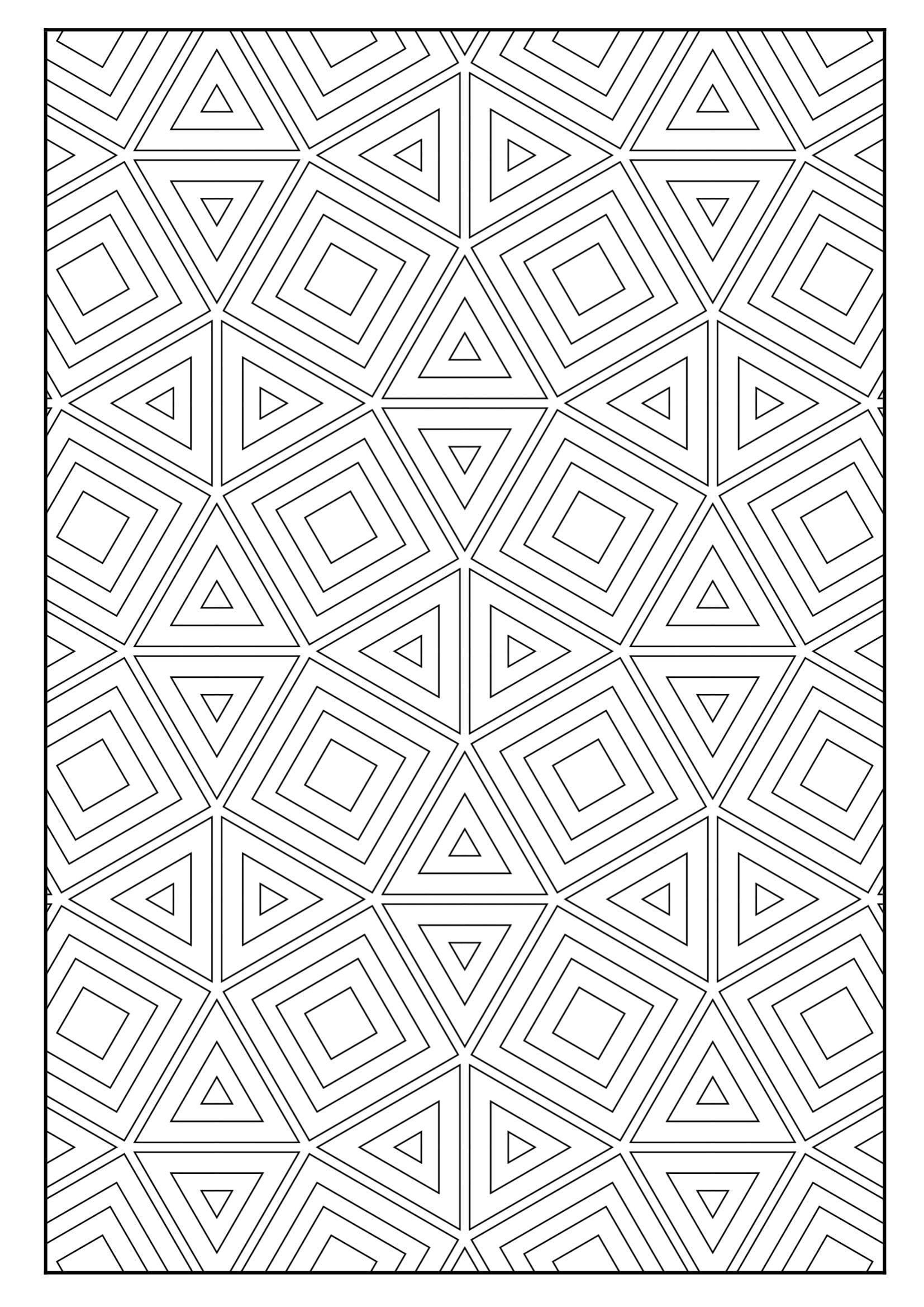 Set of 37 Printable Coloring Pages With Geometric Designs, Kids and ...