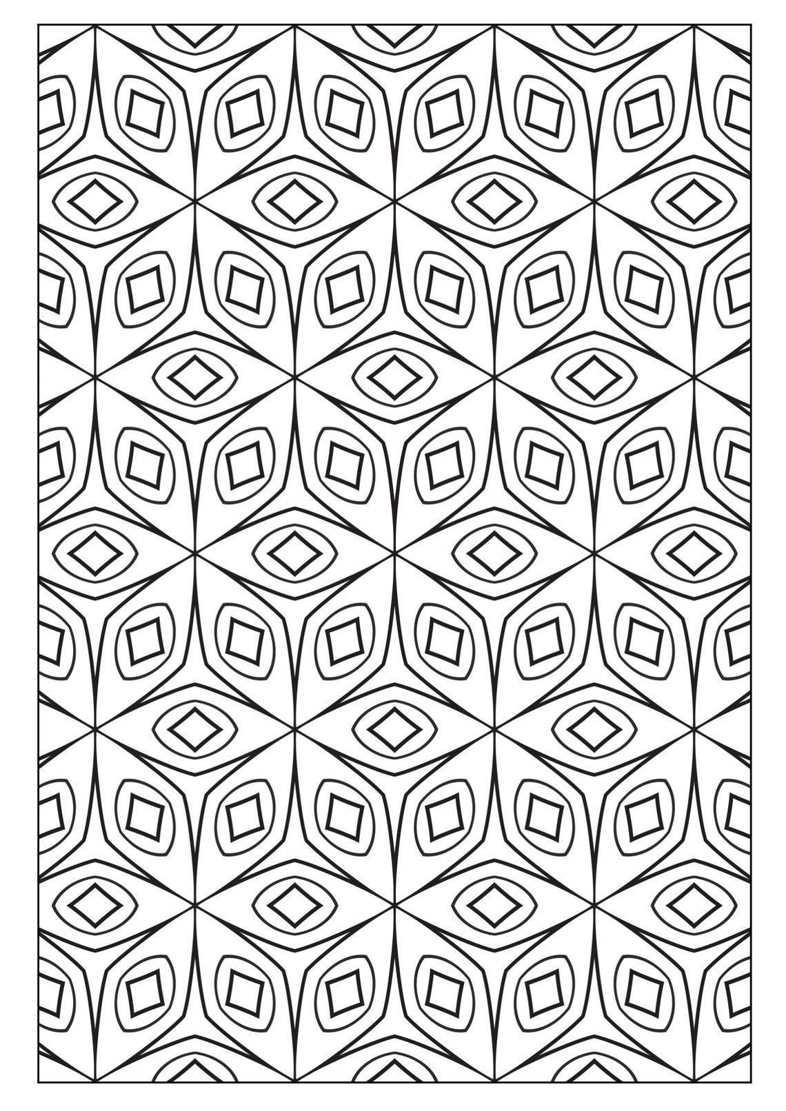 Set of 33 Printable Coloring Pages With Geometric Designs, Kids and ...