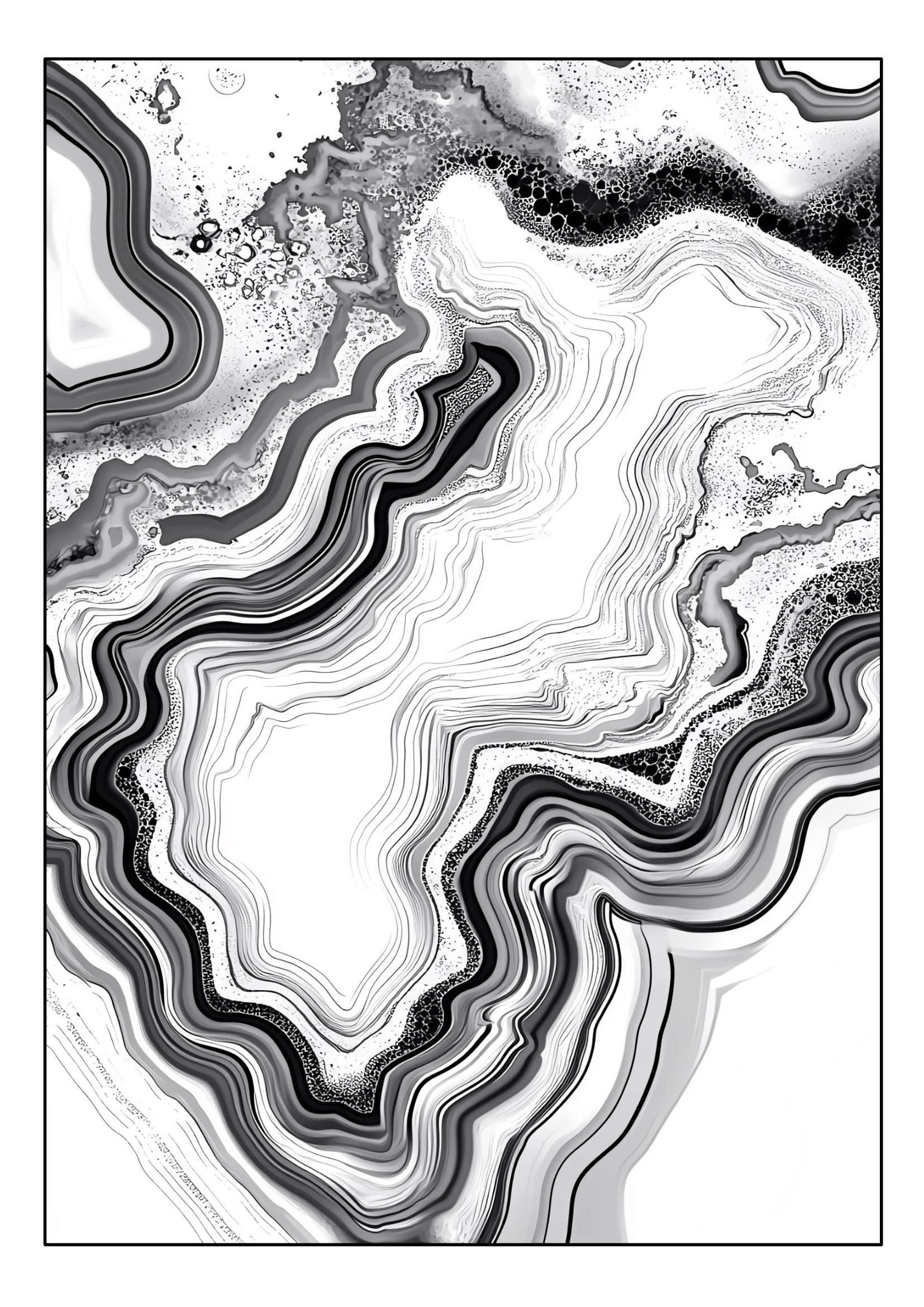 Mesmerizing Agate Coloring Pages – A Journey Through Nature’s Art. Set ...