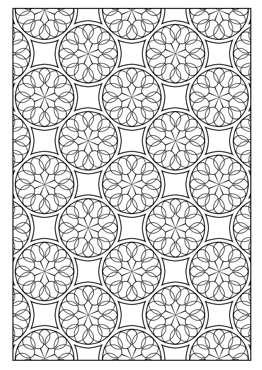 Set of 33 Printable Coloring Pages With Geometric Designs, Kids and ...