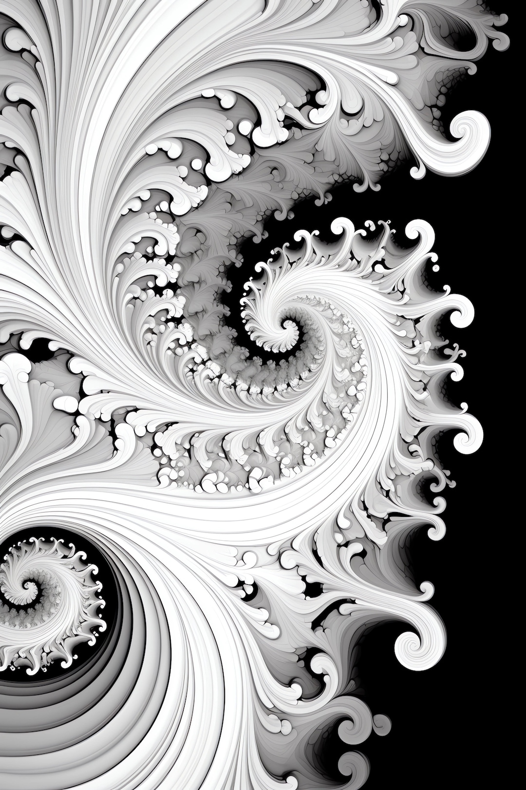 Set of 30 Coloring Pages With Beautiful Fractals, Endless Patterns and ...