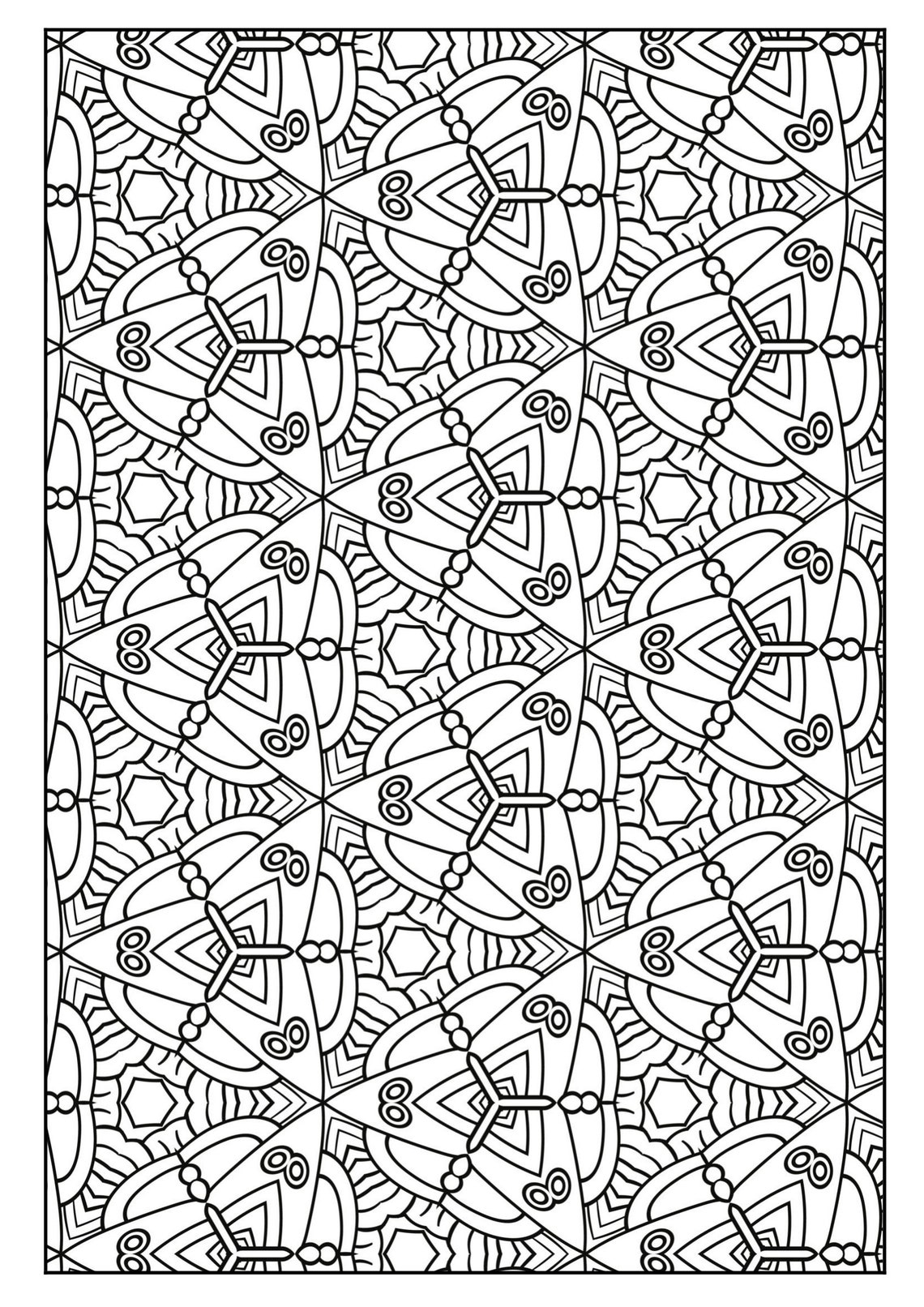 Set of 33 Printable Coloring Pages With Geometric Designs, Kids and ...
