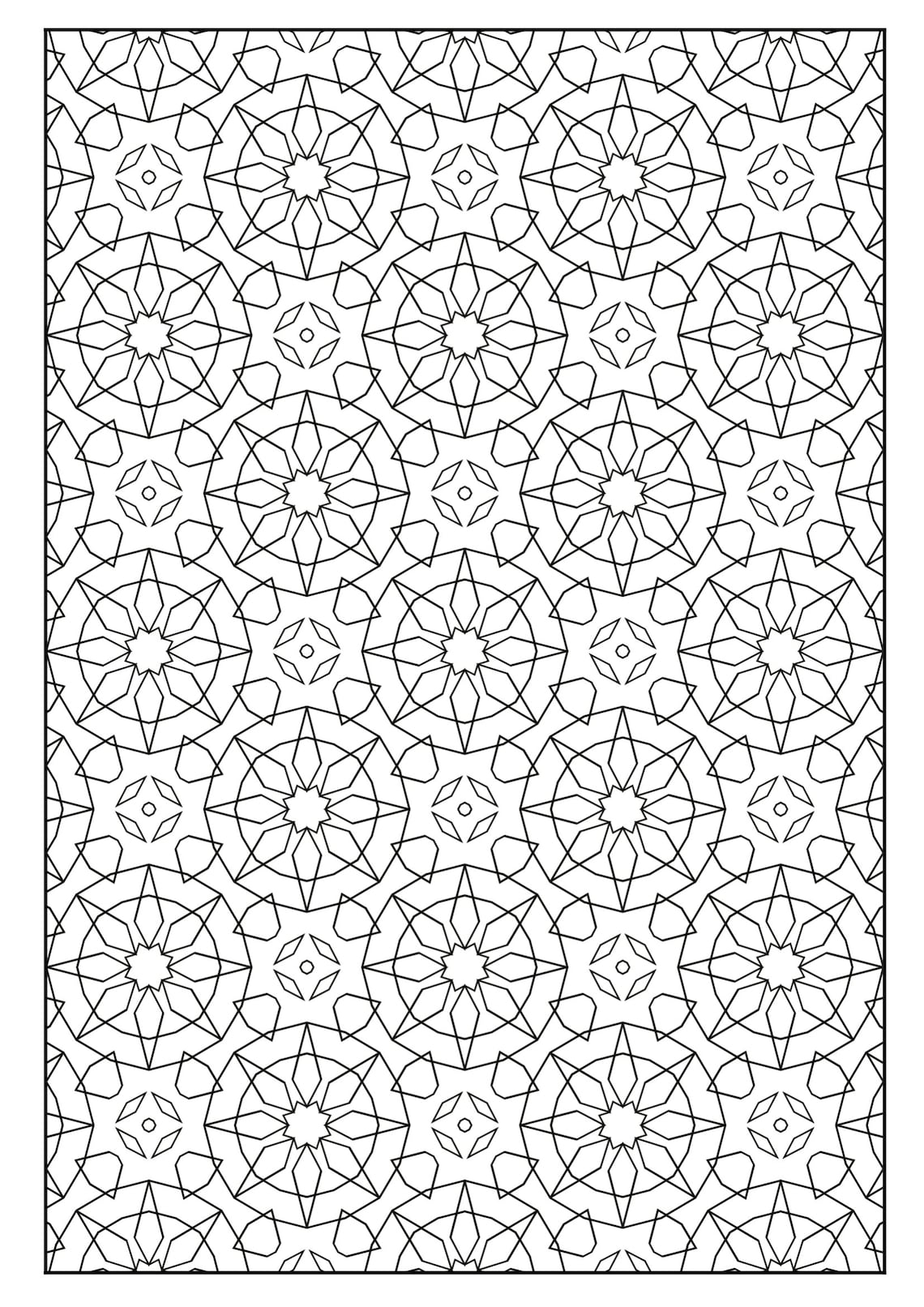Set of 37 Printable Coloring Pages With Geometric Patterns, Kids and ...