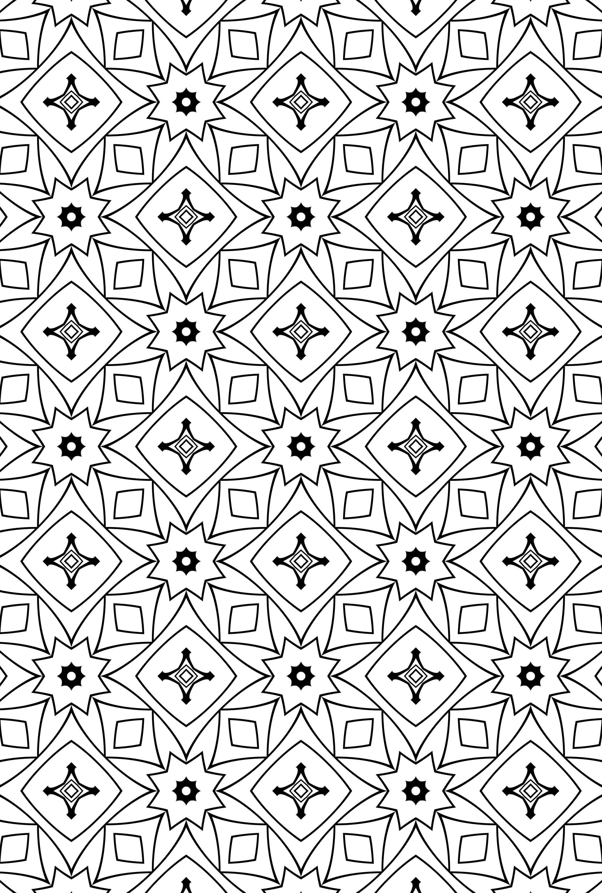 Set of 38 Printable Coloring Pages With Geometric Designs, Kids and ...