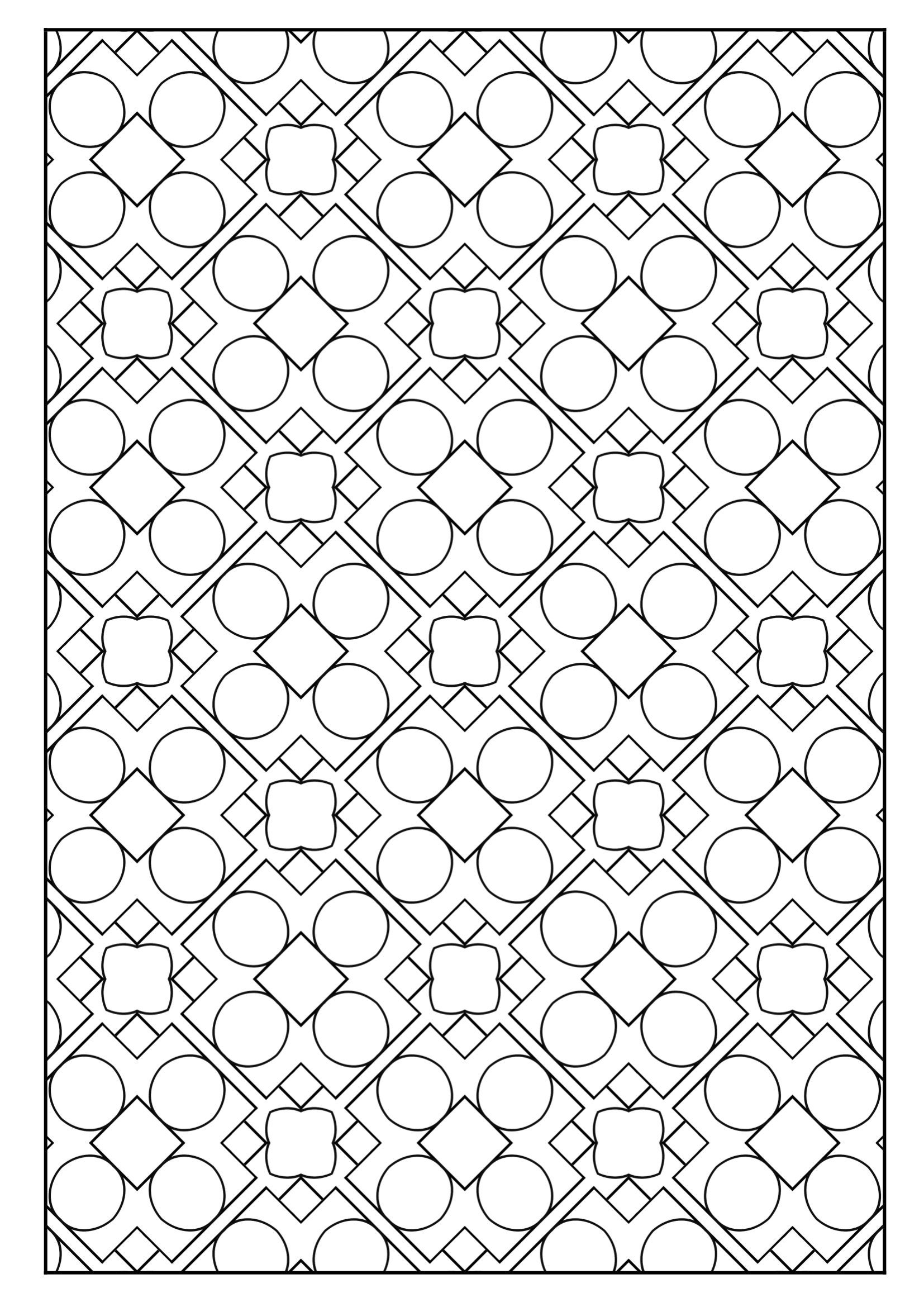 Set of 33 Printable Coloring Pages With Geometric Designs, Kids and ...
