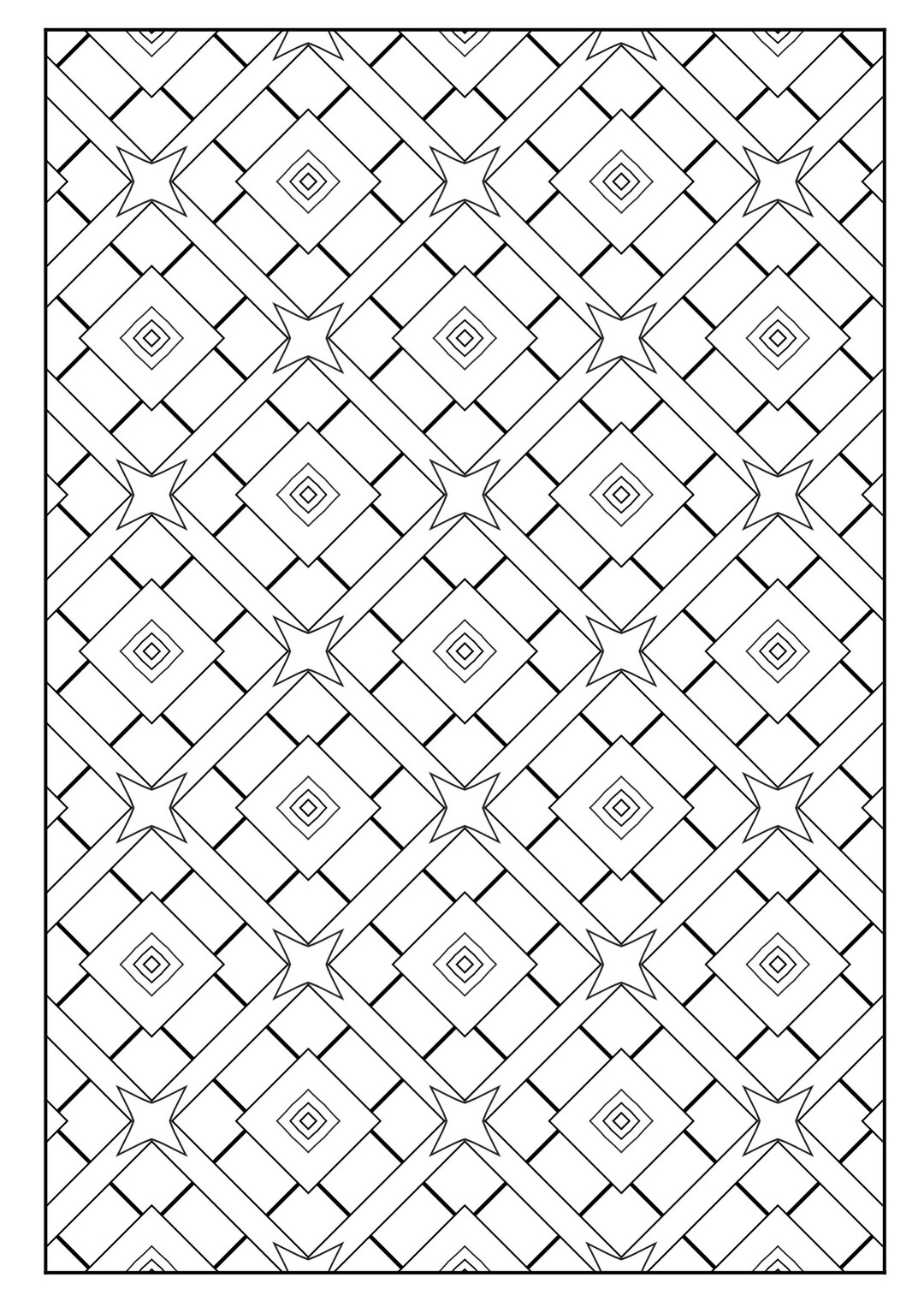 Set of 40 Printable Coloring Pages With Geometric Designs, Kids and ...
