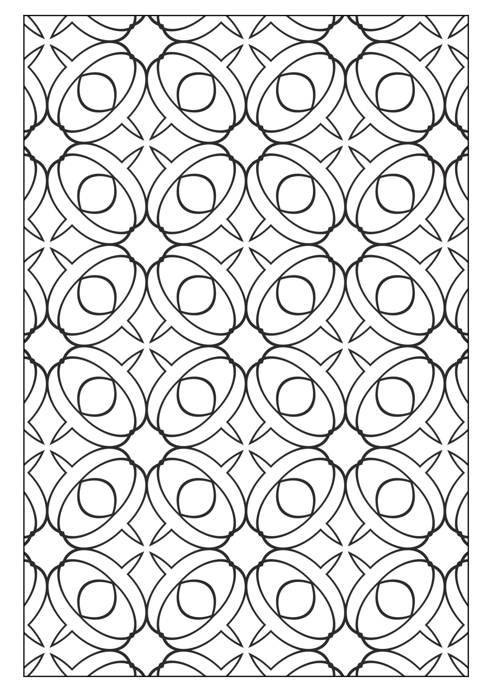 Set of 33 Printable Coloring Pages With Geometric Designs, Kids and ...