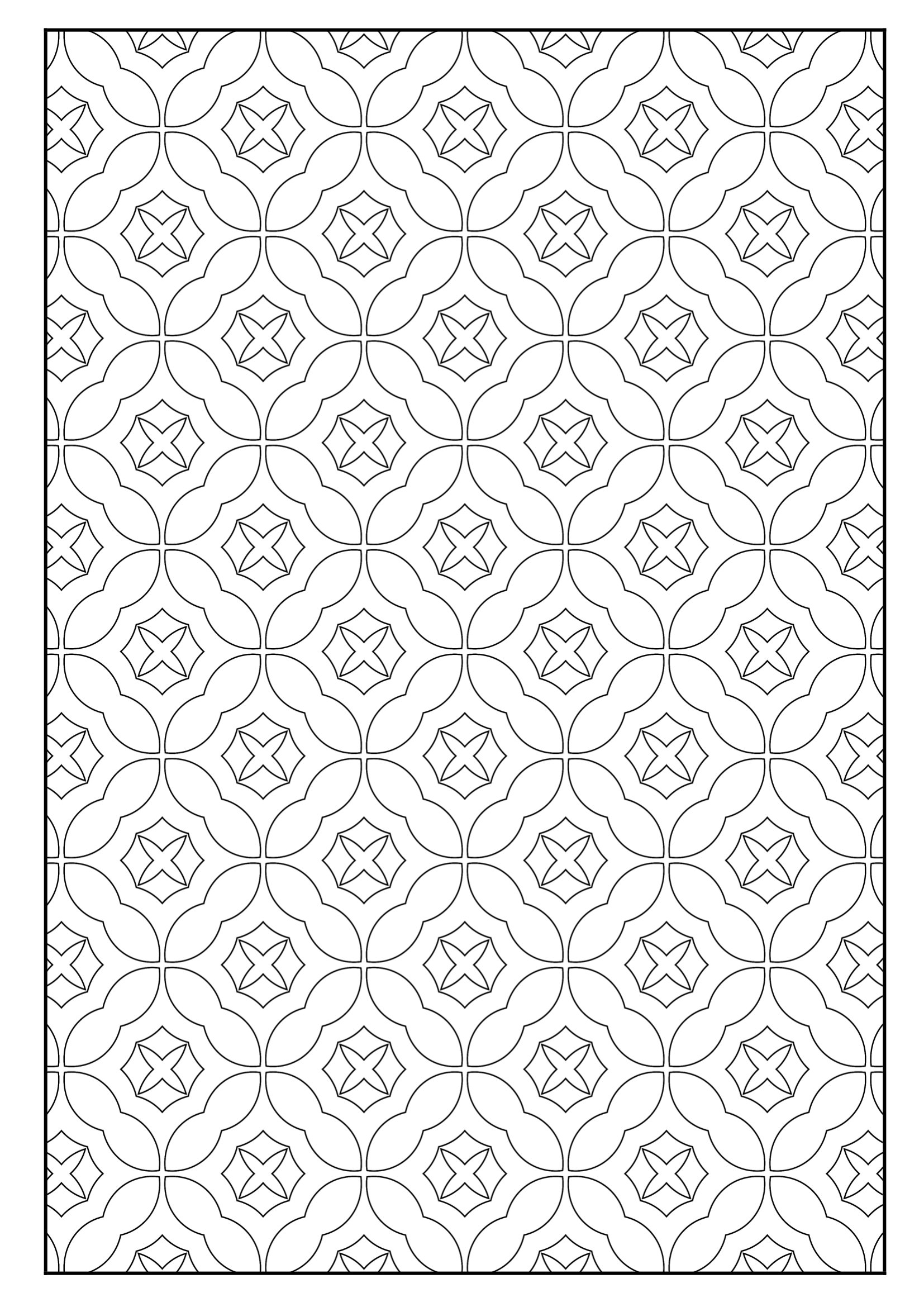 Set of 33 Printable Coloring Pages With Geometric Designs, Kids and ...