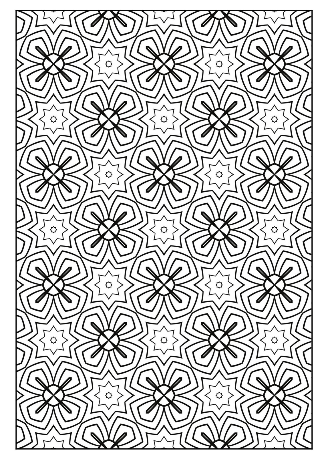 Set of 33 Printable Coloring Pages With Geometric Designs, Kids and ...