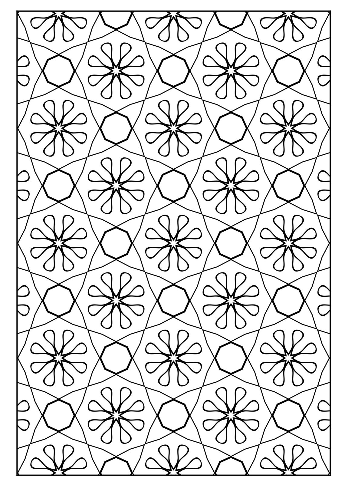 Set of 40 Printable Coloring Pages With Geometric Designs - Etsy