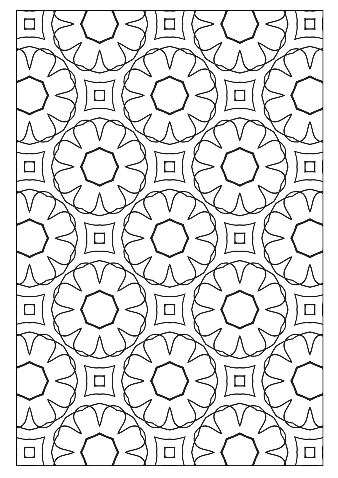 Set of 33 Printable Coloring Pages With Geometric Designs, Kids and ...