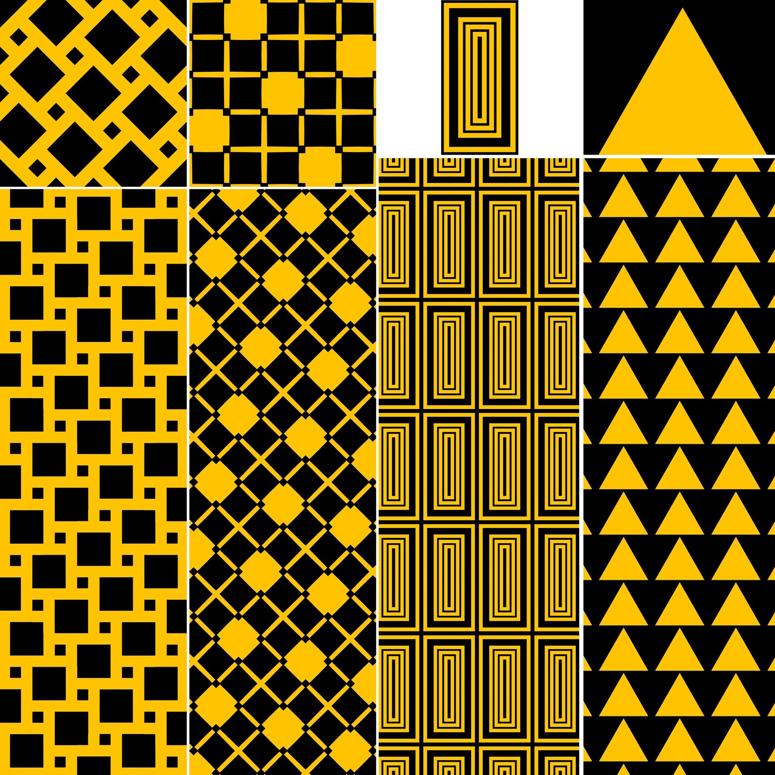 16 Digital Tiles and 16 Digital Papers With Geometric Patterns in Black ...