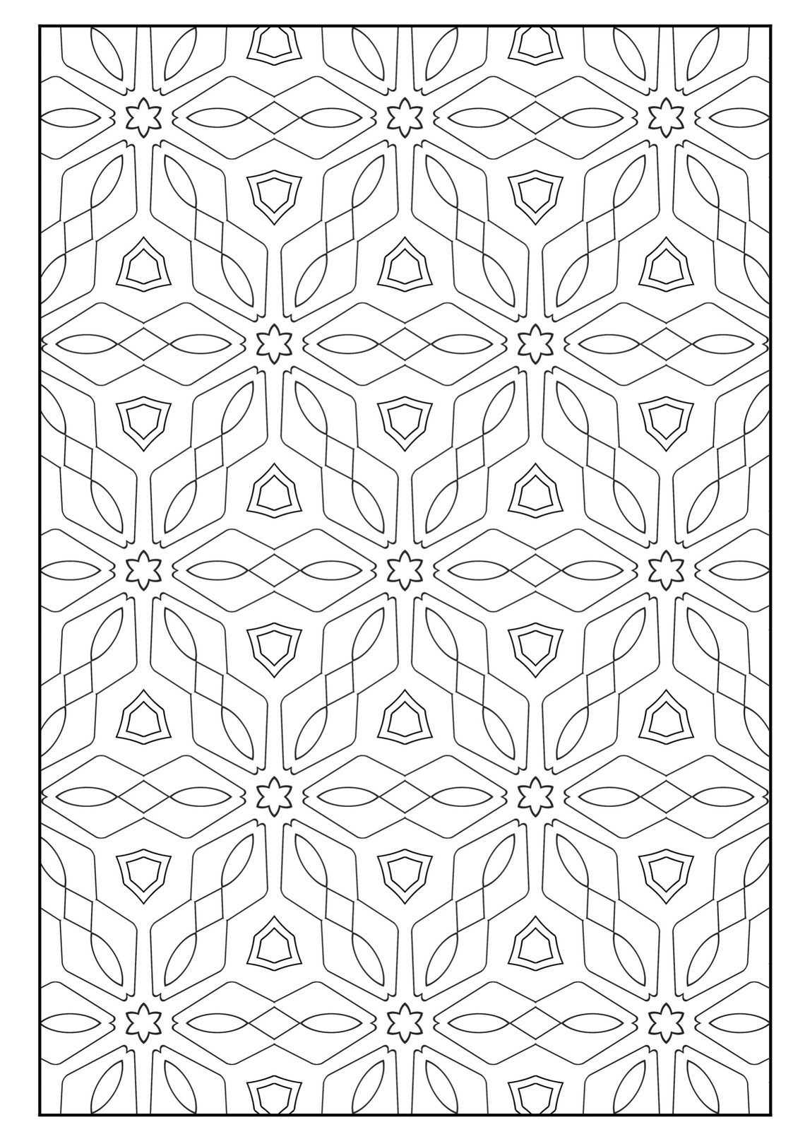 40 Printable Coloring Pages 20 Pairs With Geometric Designs,kids and ...