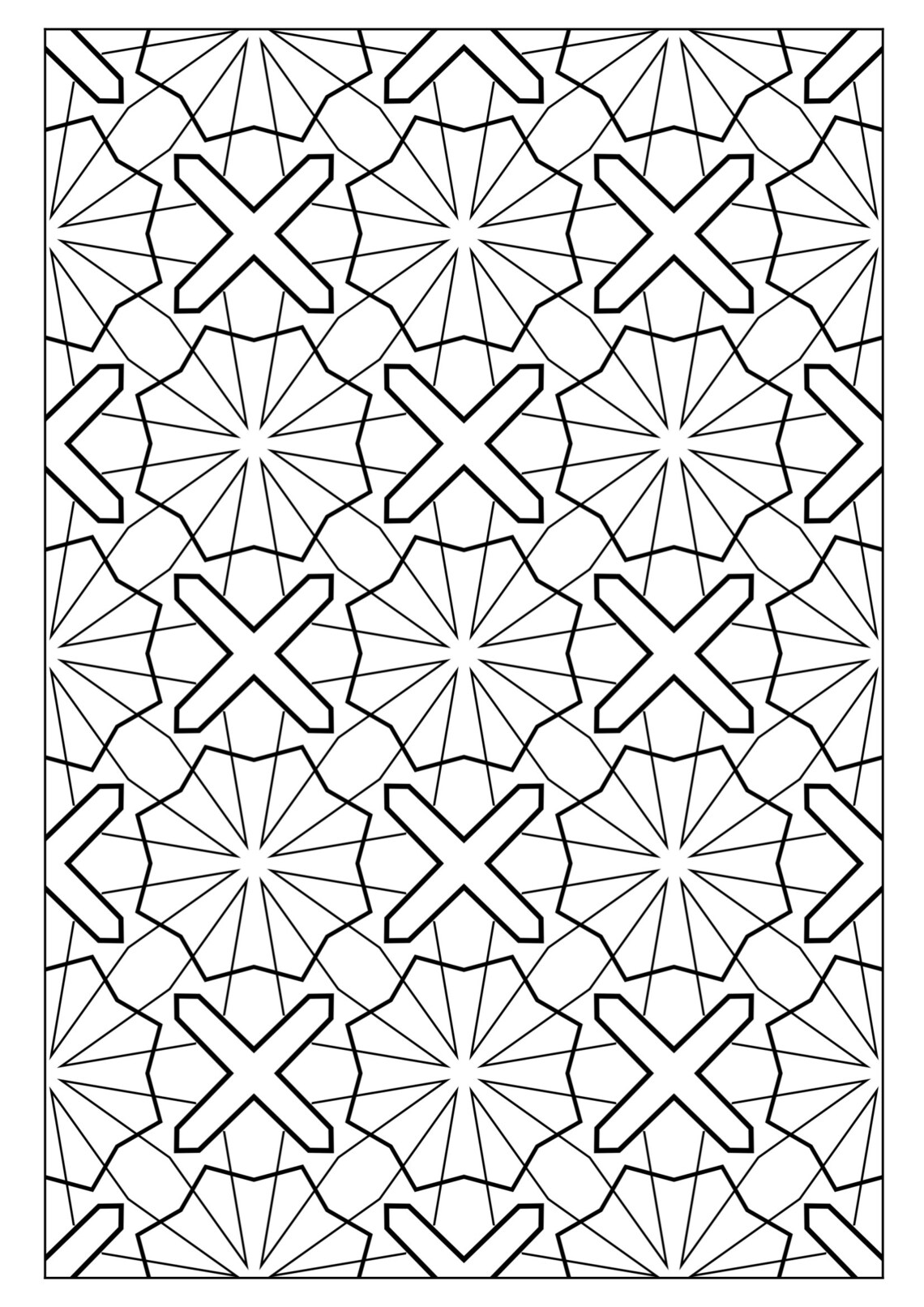 Set of 34 Printable Coloring Pages With Geometric Designs, Kids and ...