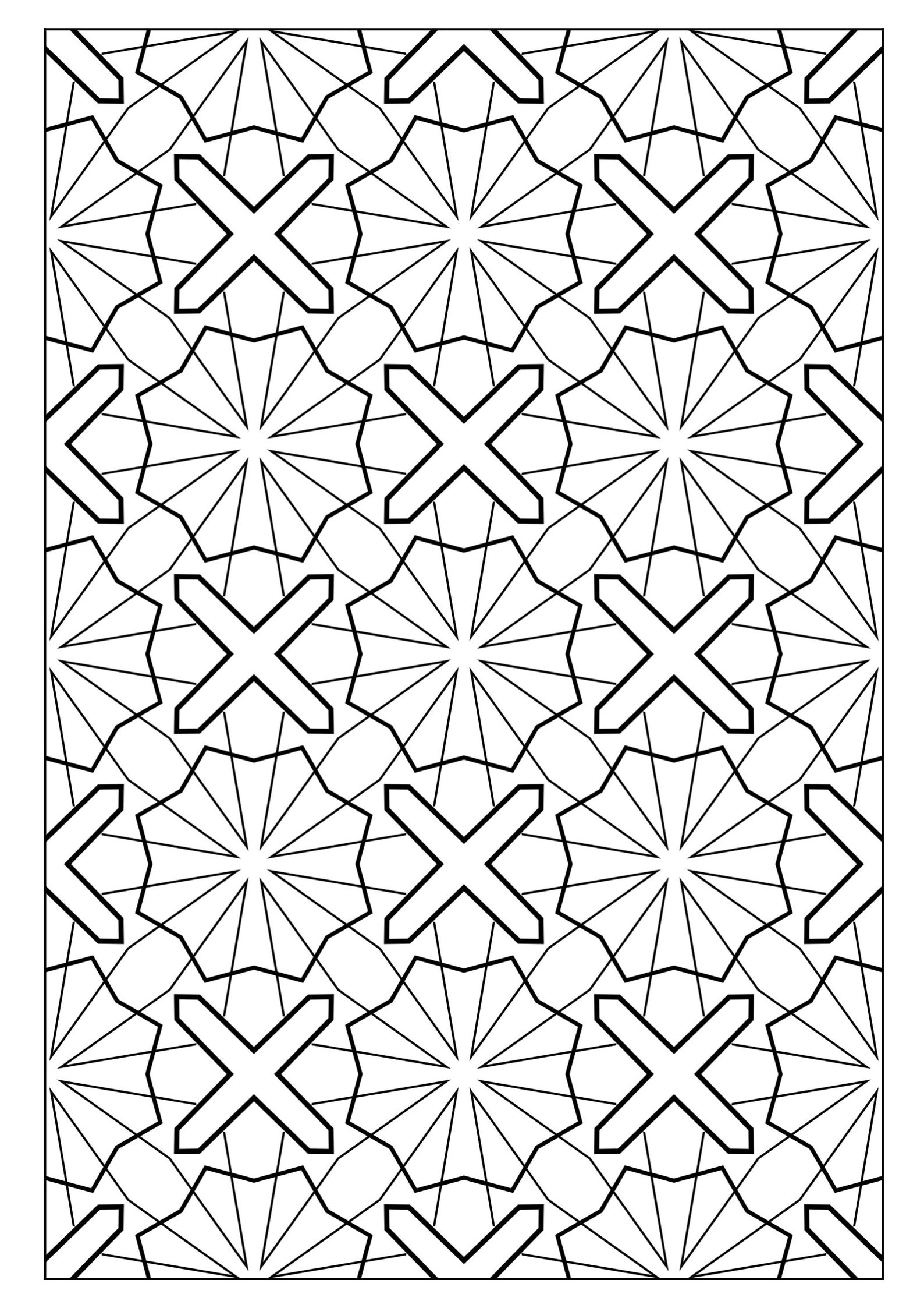 Set of 34 Printable Coloring Pages With Geometric Designs, Kids and ...