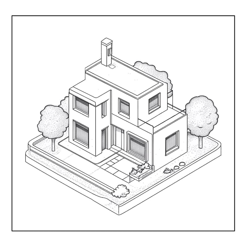 Modern Houses Coloring Pages – Color Your Future Dream Home! Coloring ...