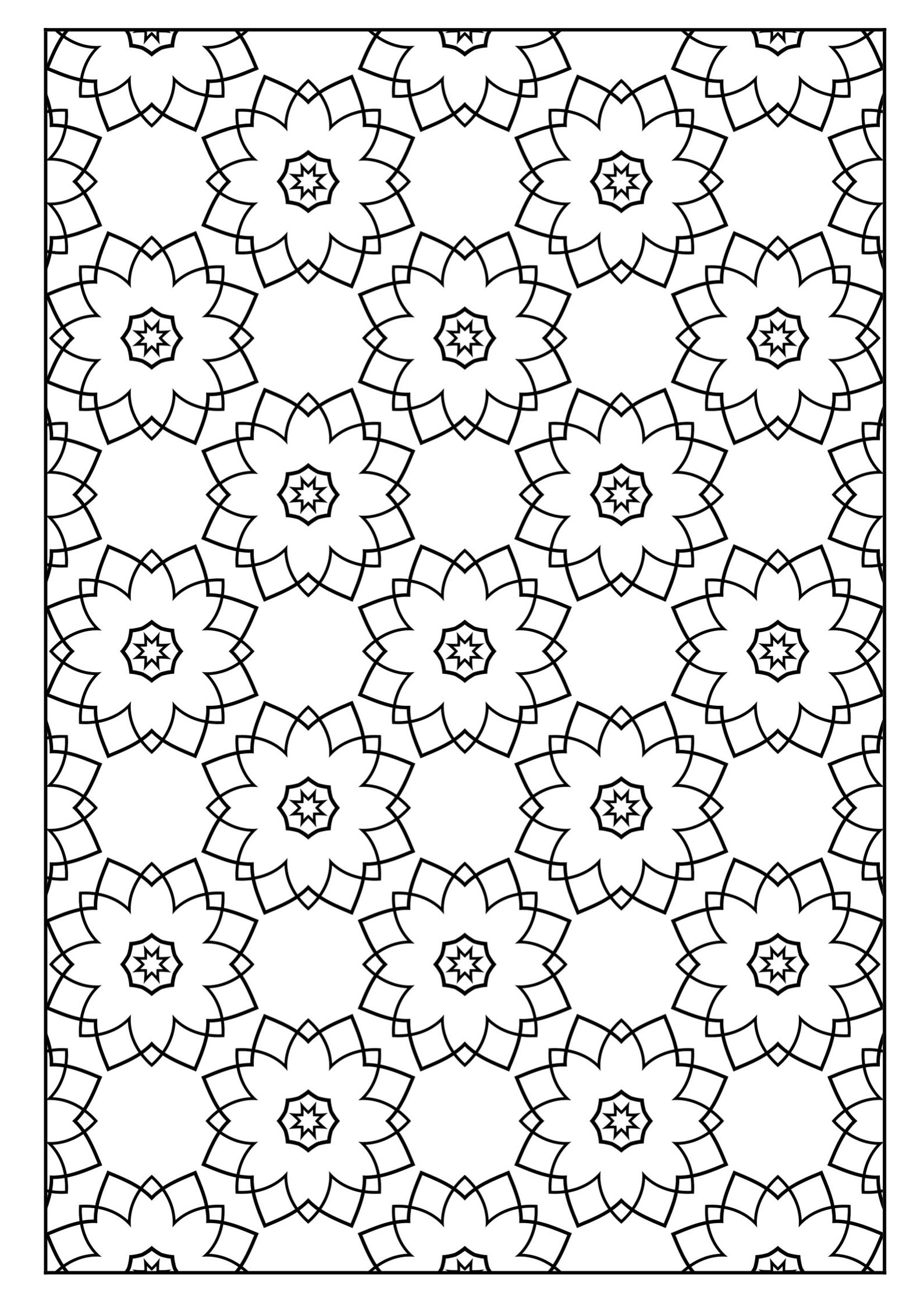 Set of 40 Printable Geometric Coloring Pages, Kids&adults Coloring ...