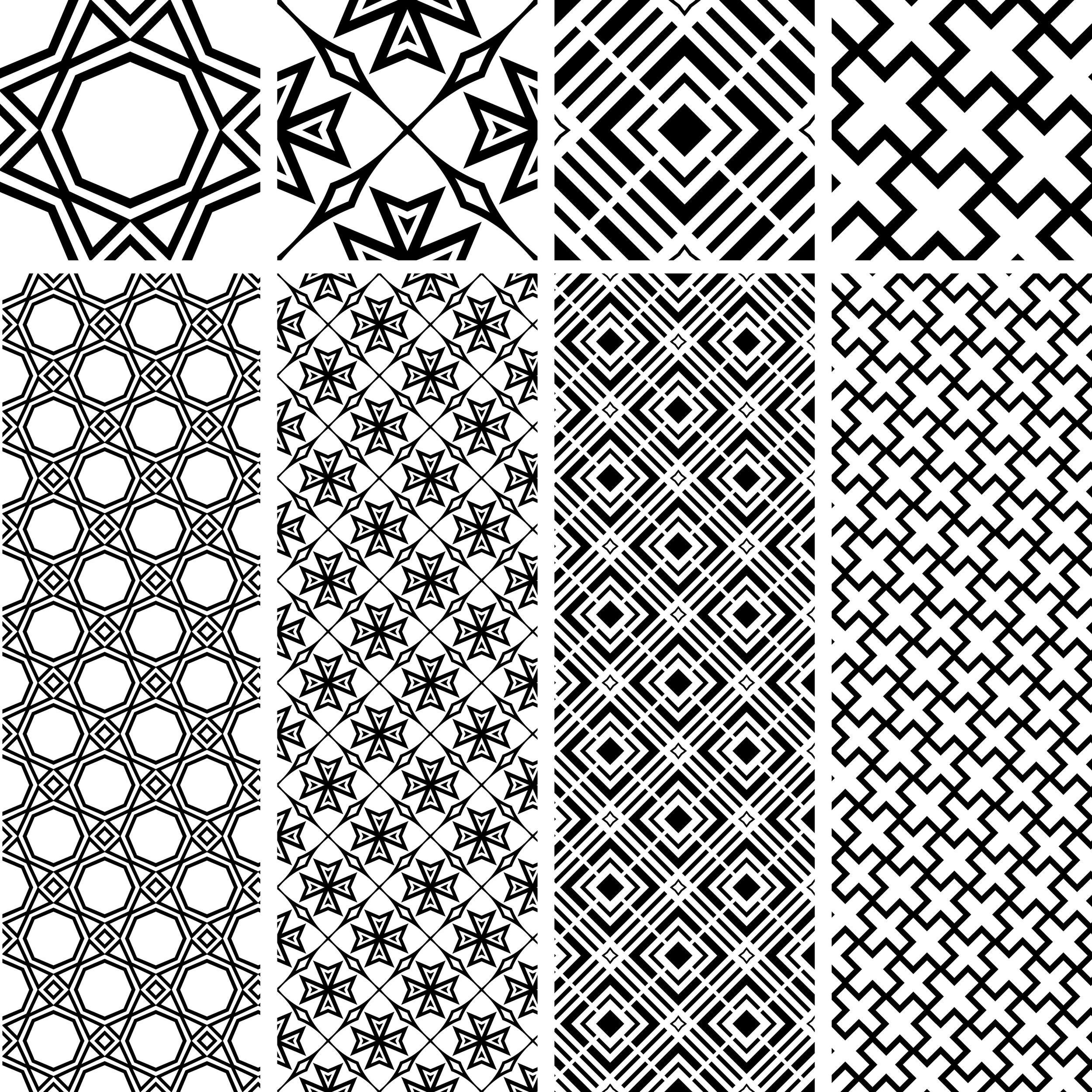 16 Digital Tiles and 16 Digital Papers With Geometric Pattern Design ...