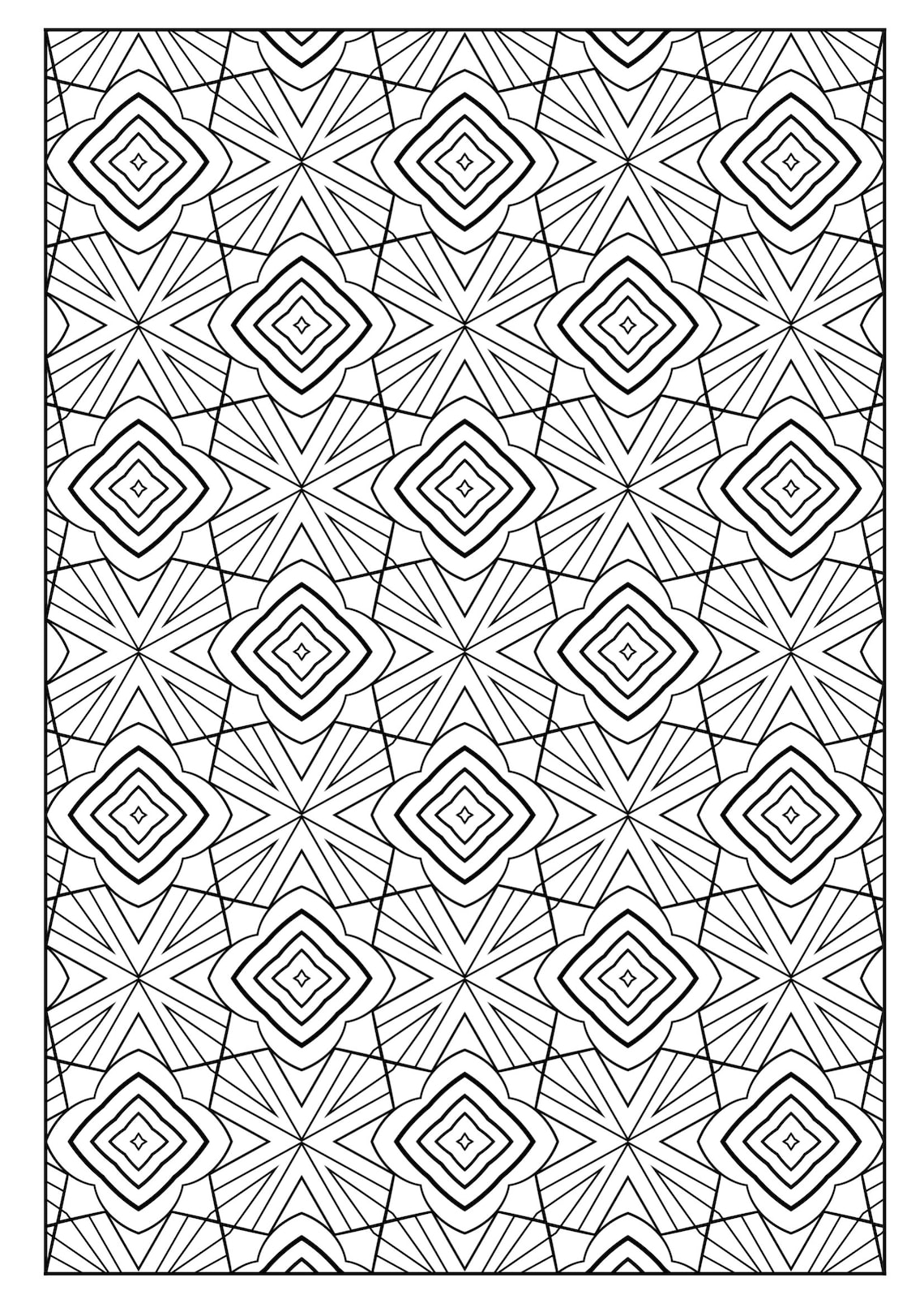 Set of 33 Printable Coloring Pages With Geometric Designs, Kids and ...